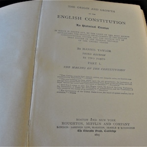 The Origin and Growth of the English Constitution by Hannis Taylor ...