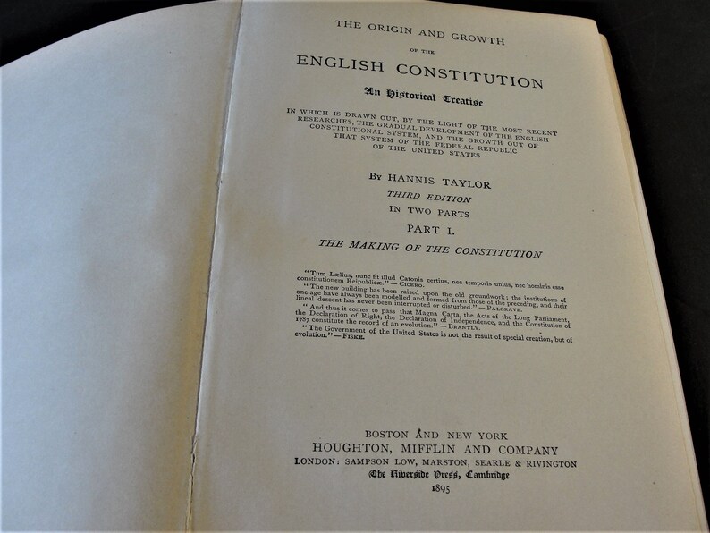 The Origin and Growth of the English Constitution by Hannis Taylor ...
