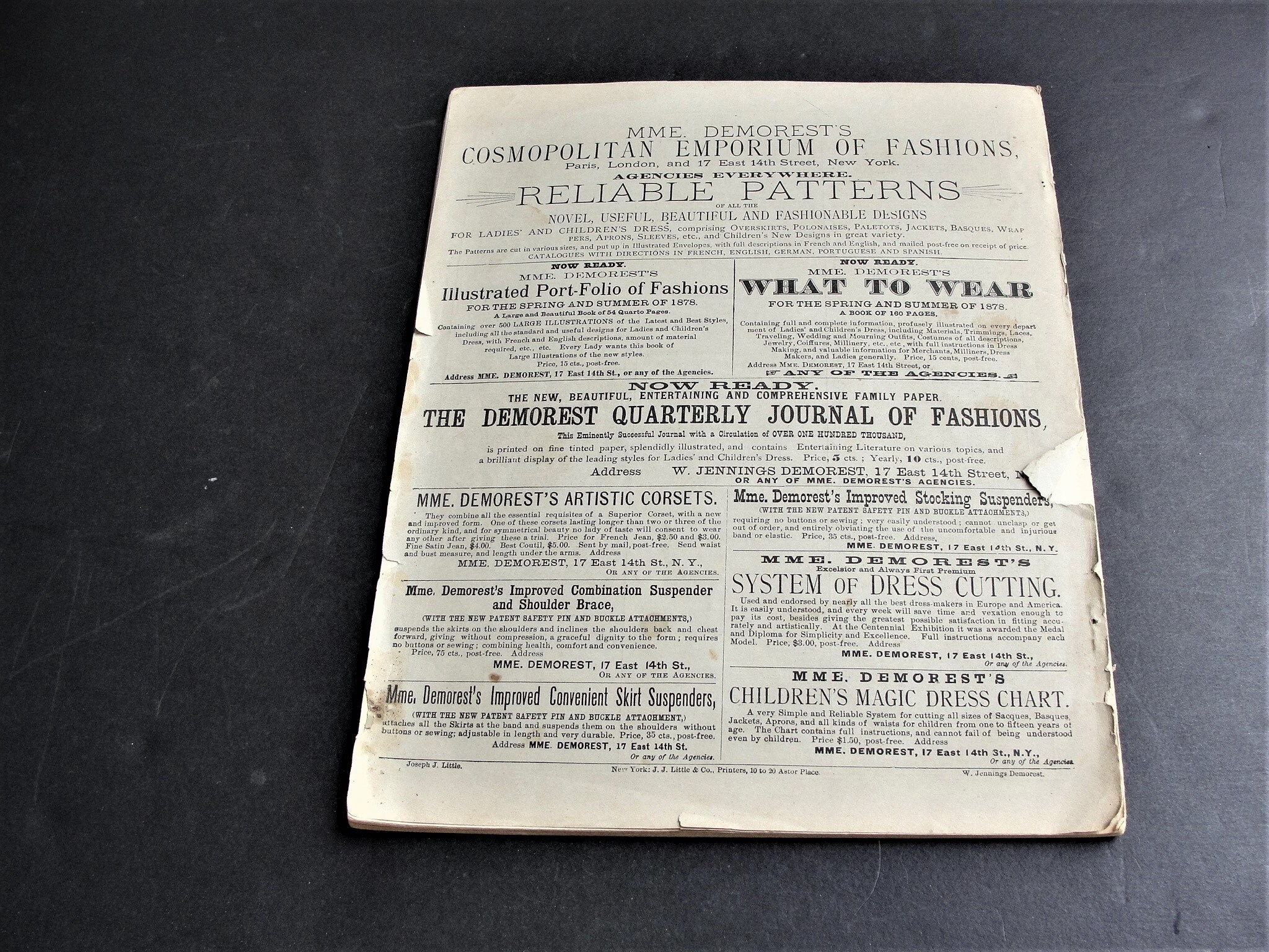 Vintage Demorest's Illustrated Monthly June 1878 Magazine Ladies and ...