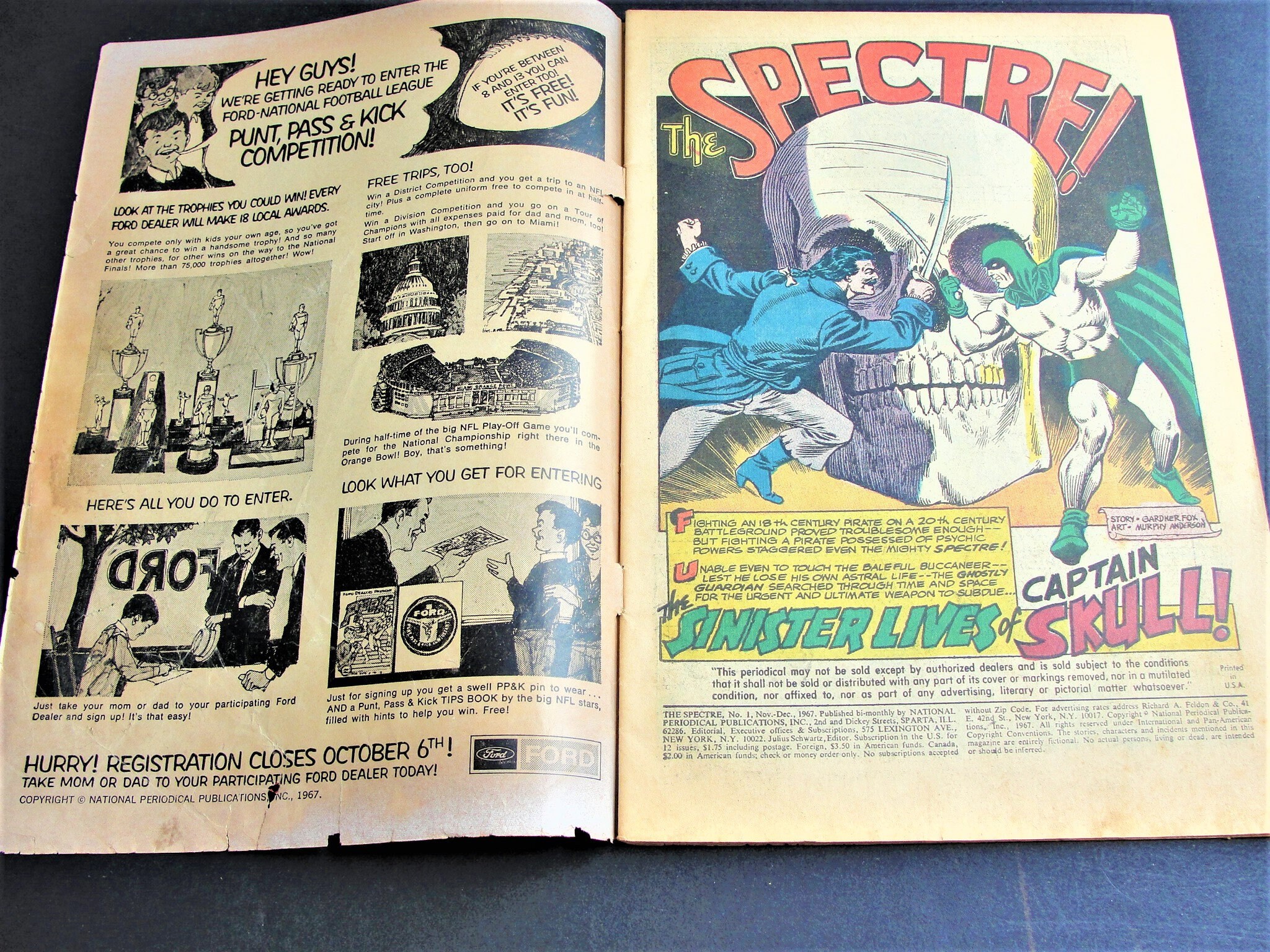 The Spectre! #1 (good: 2.5) -the Sinister Lives of Captain Skull-12 ...