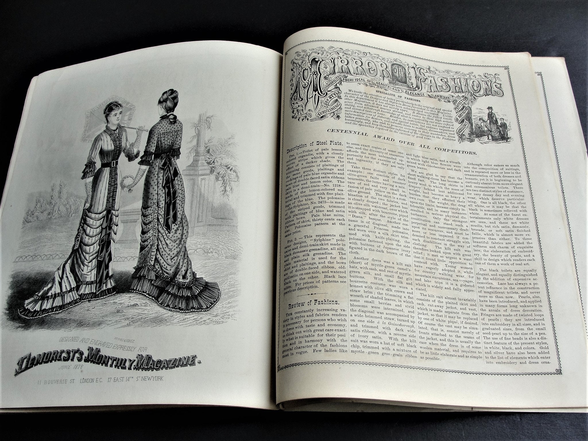 Vintage Demorest's Illustrated Monthly June 1878 Magazine- Ladies and ...
