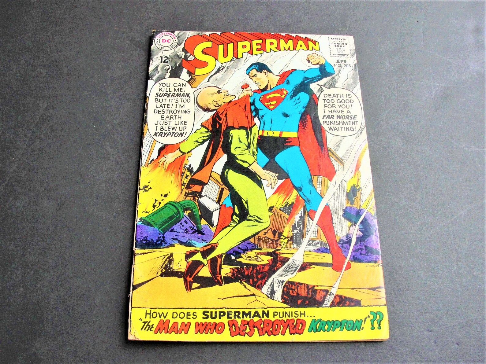 Superman #205 (very Good: 4.0) - the Man Who Destroyed Krypton-12 CENT ...