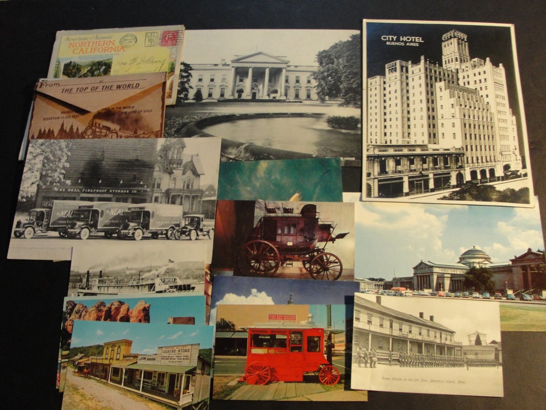 Vintage Set of (17) Vintage Postcards Includes US and Others, From 1900 ...