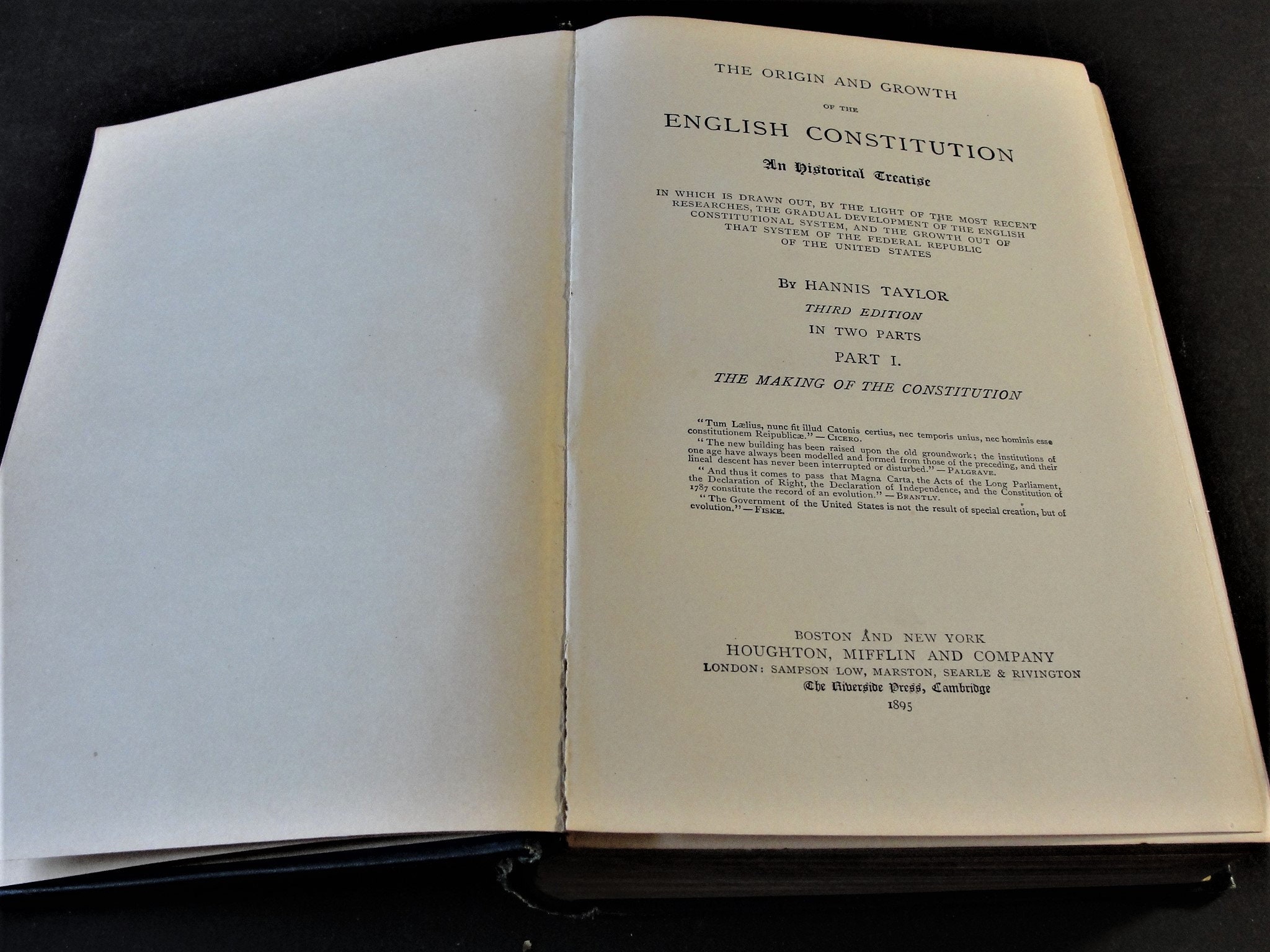 The Origin and Growth of the English Constitution by Hannis Taylor ...