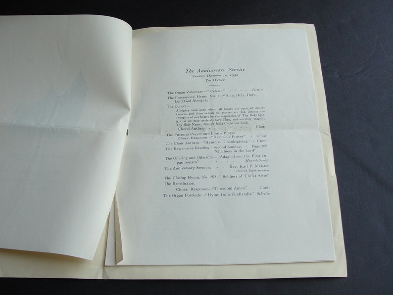 Vintage- New London, Ohio, Methodist Church -the Anniversary Service ...