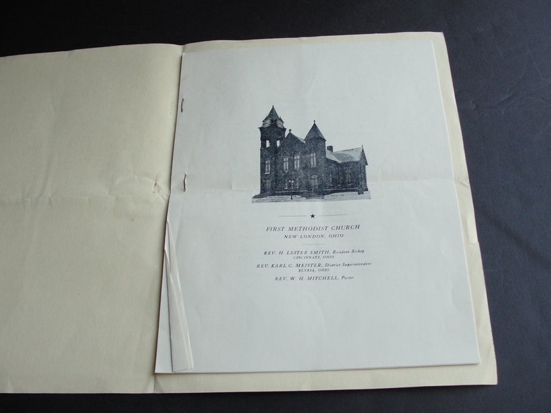 Vintage- New London, Ohio, Methodist Church -the Anniversary Service ...