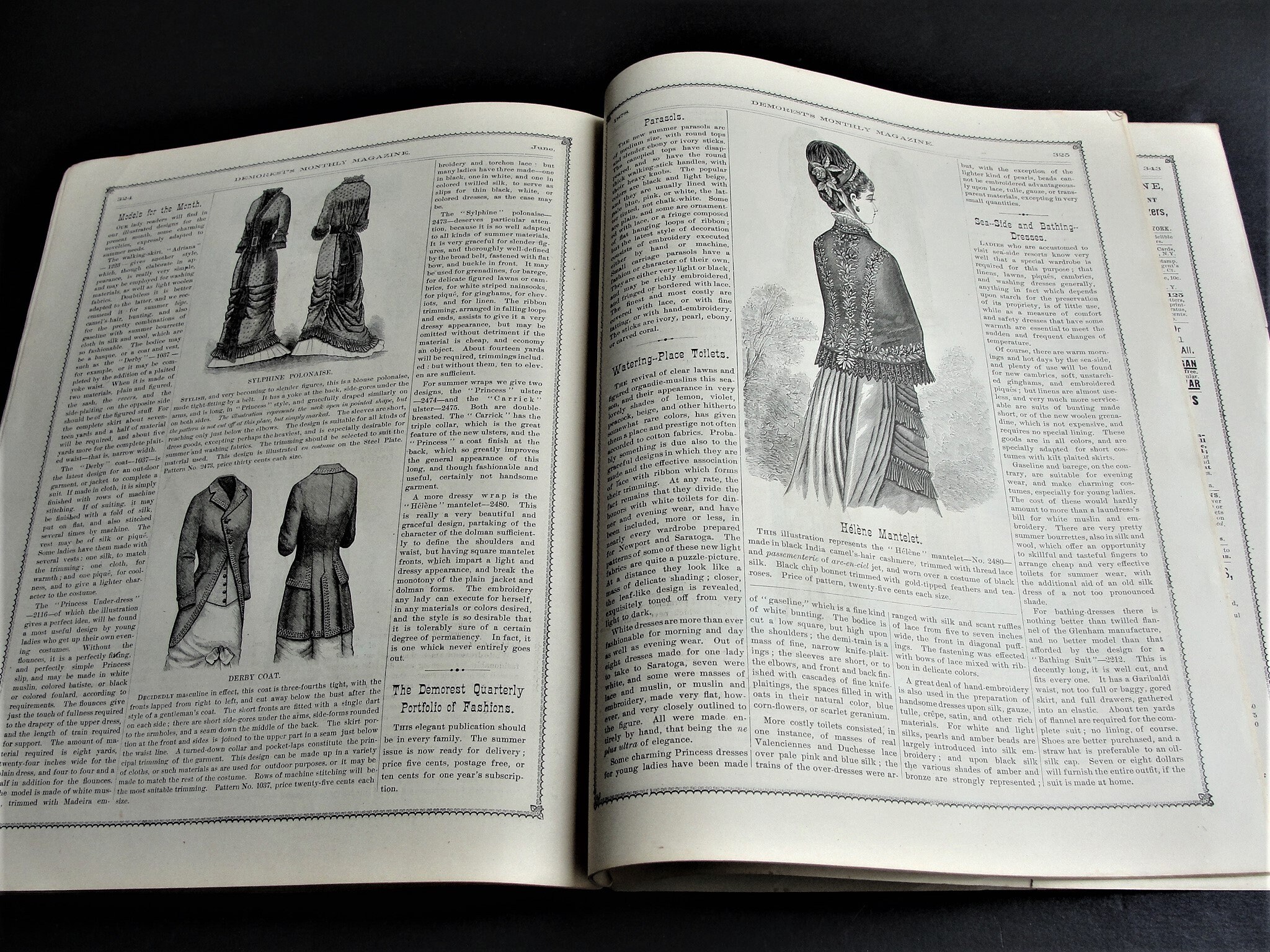 Vintage Demorest's Illustrated Monthly June 1878 Magazine- Ladies and ...