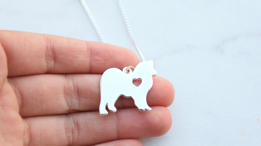 Samoyed Necklace Silver Plated Statement Jewelry Rescue Dog Lover Gift ...