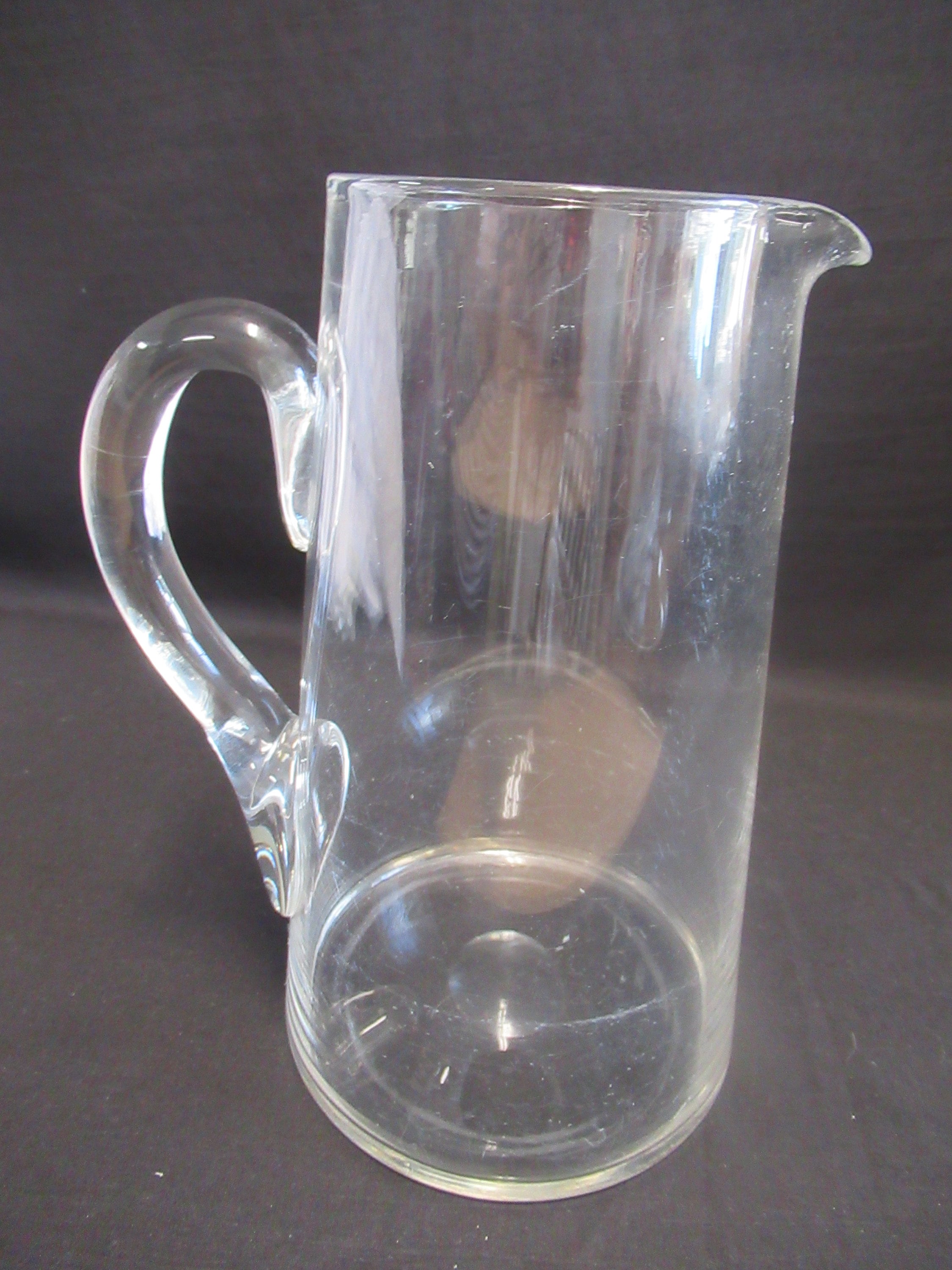 Vintage Rare Tankard Pitcher Clear Glass Attached Handle Pour Spout ...