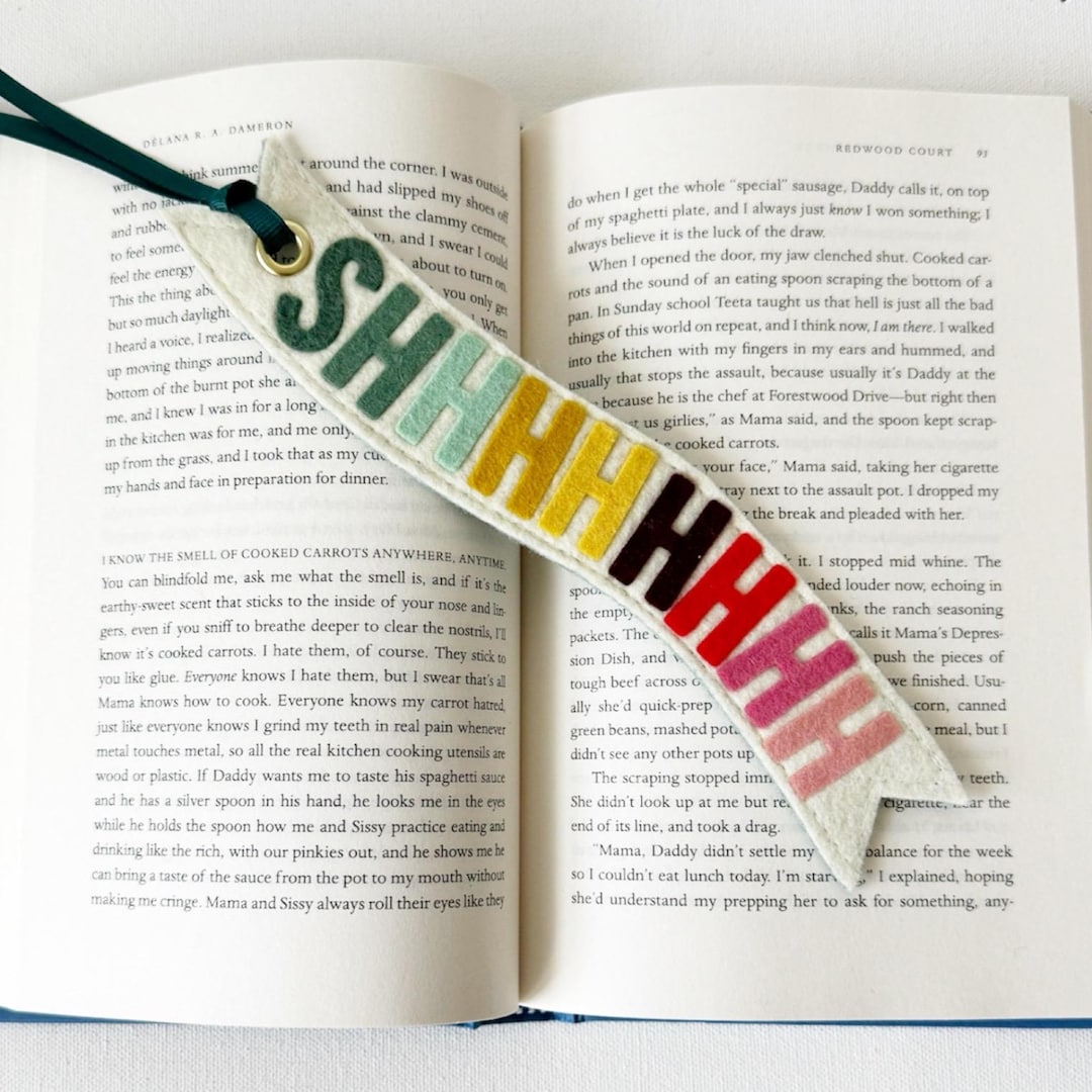 Felt 'shh' Bookmark: Handmade Book Lover Gift - Etsy