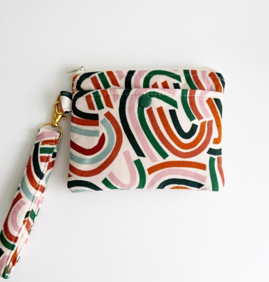 Retro Rainbow Print Small Wallet: Wrist Strap ID Holder - Etsy
