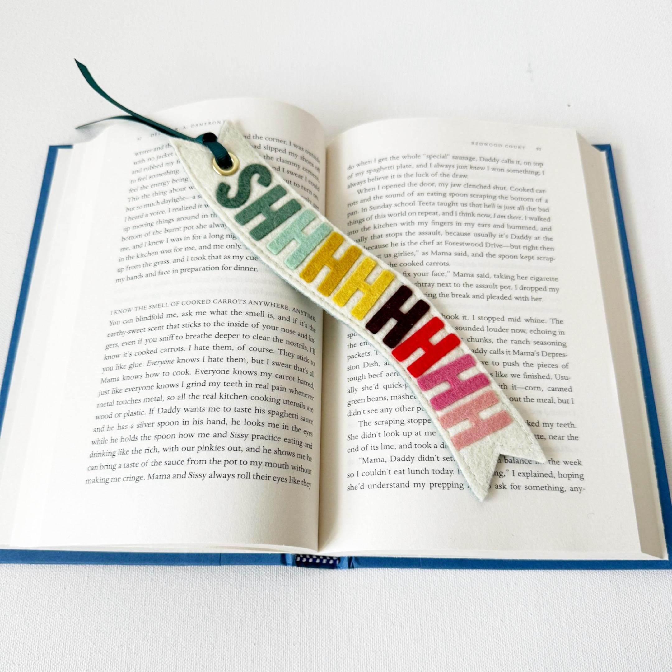 Felt 'shh' Bookmark: Handmade Book Lover Gift - Etsy