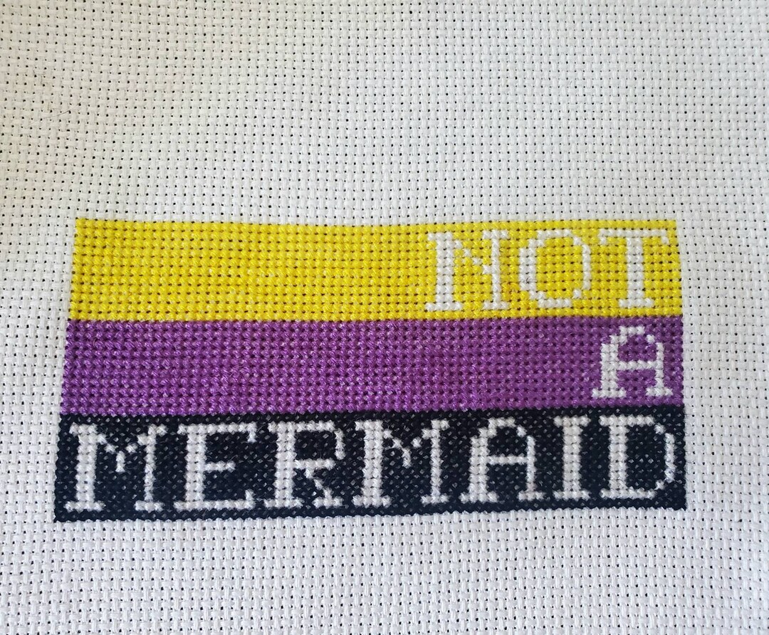 Our Flag Means Death 'not a Mermaid' Nonbinary Flag Cross Stitch - Etsy