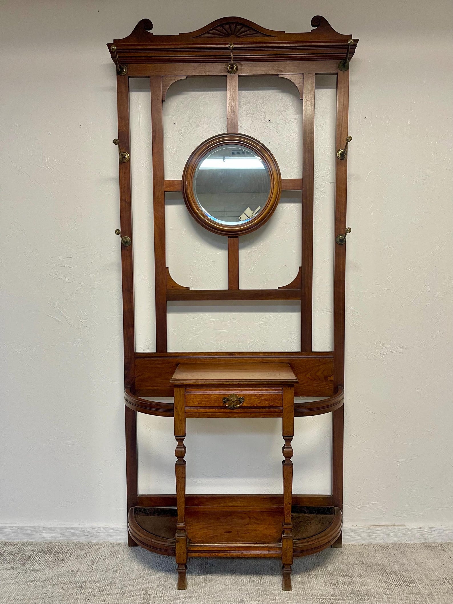 Antique British Edwardian Hall Stand - Etsy