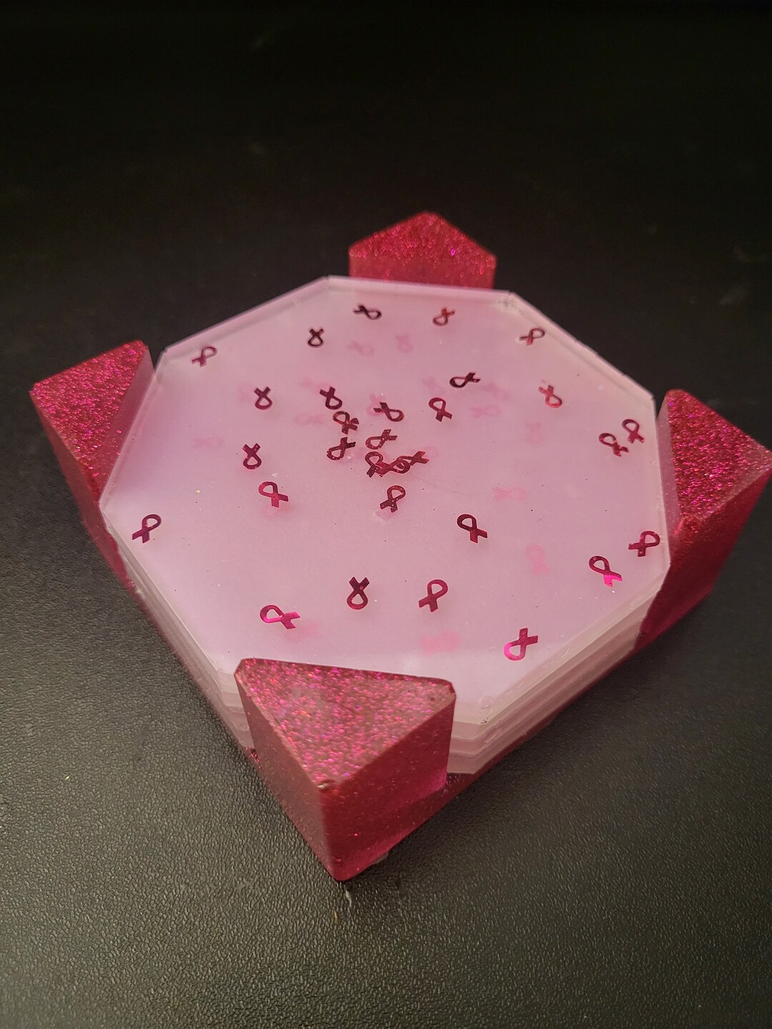 Breast Cancer Awareness Coaster Set 5 Piece - Etsy