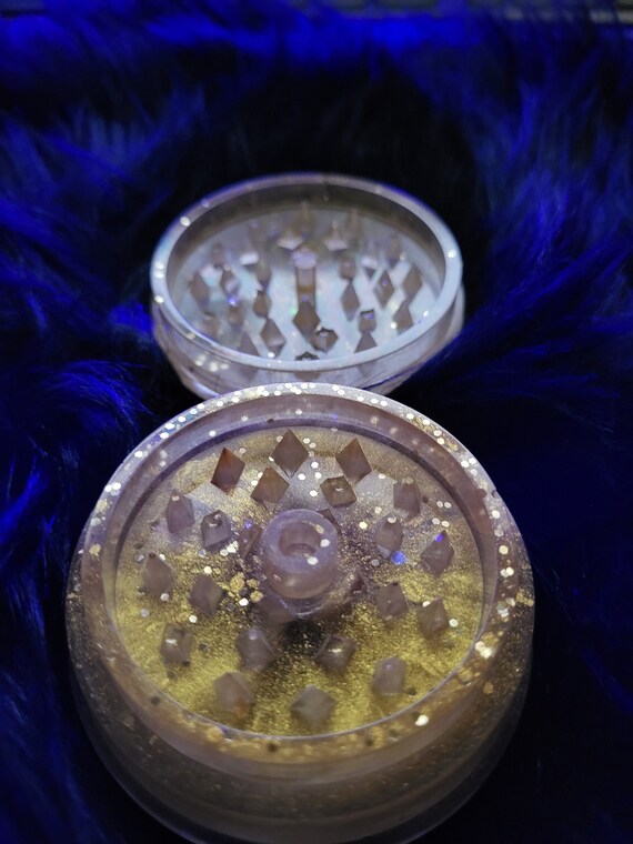 24k Swirl Grinder With Delicate Glitter - Etsy