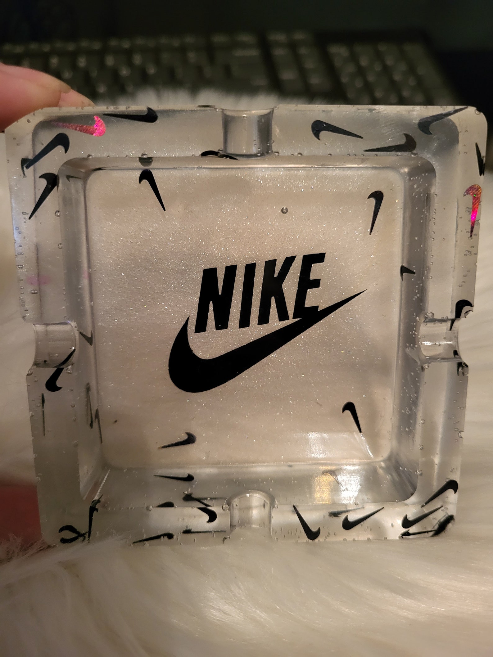 Just Did It Ashtray With Holographic Swoosh Glitter FAN ART - Etsy