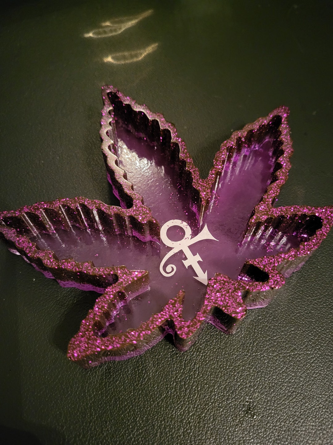 Purple Rain Love Symbol Ashtray Glow in the Dark With Glitter - Etsy