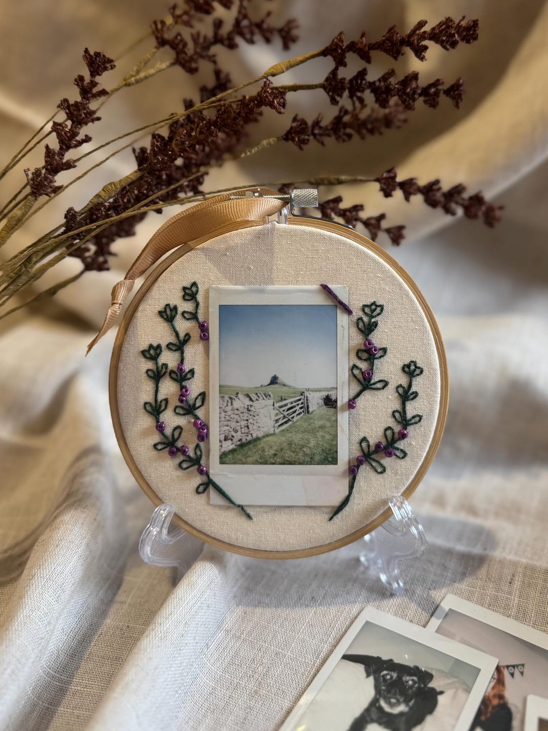 Polaroid Frame Embroidery Hoop With Vines - Etsy
