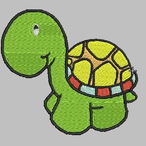 Cute Turtle Mascot with letter M 6 in x 5 in turtle | Etsy