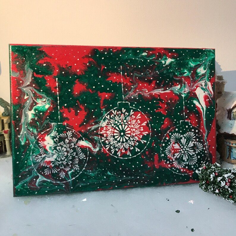 Merry Christmas . Abstract acrylic painting on wood | Etsy