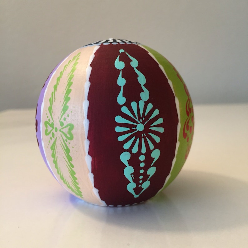 Rainbow Decorative Wooden Ball - Etsy