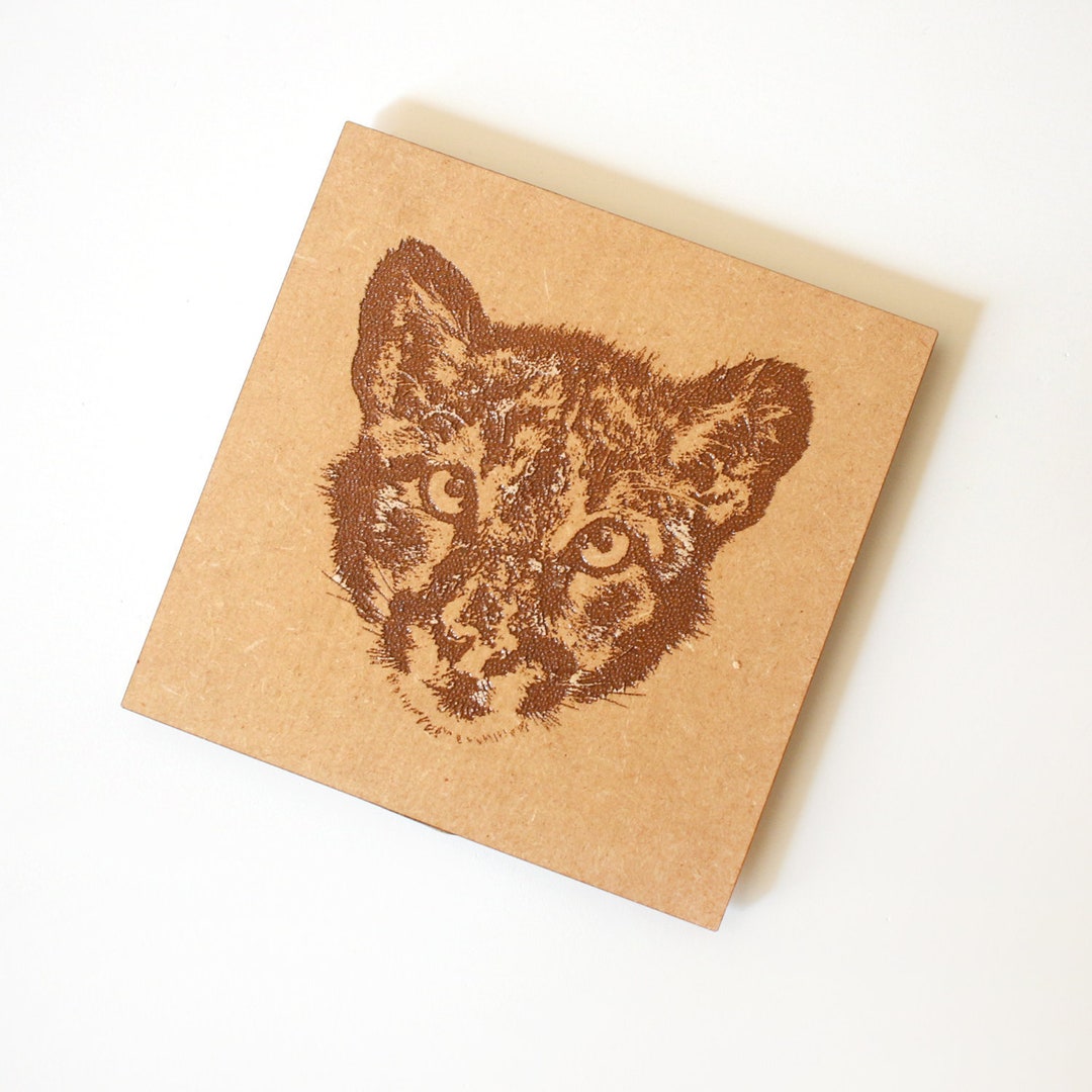 Mountain Lion Coaster, Wood Coaster, Animal Coaster, Cougar Coaster ...