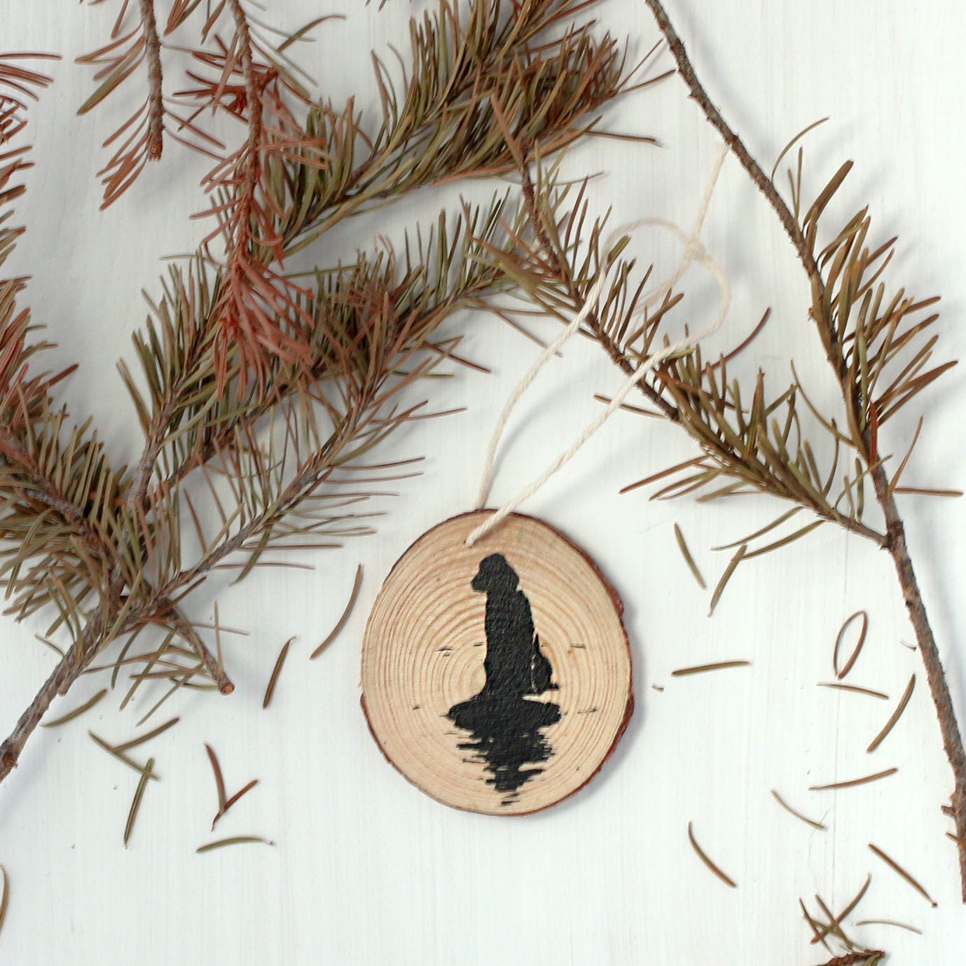 Dog Surfing Ornament, Wood Ornament, Christmas Gift, Christmas Tree ...