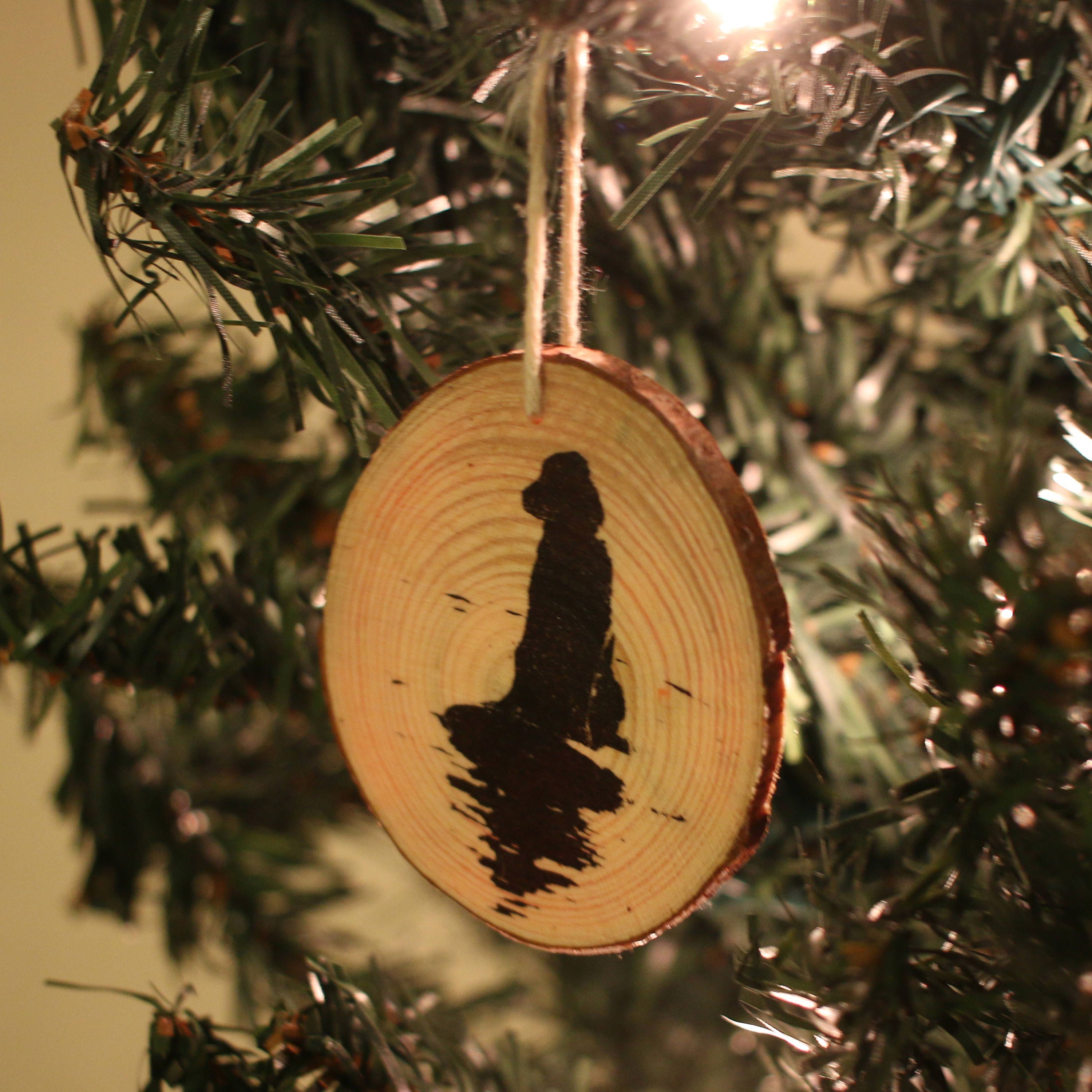 Dog Surfing Ornament, Wood Ornament, Christmas Gift, Christmas Tree ...