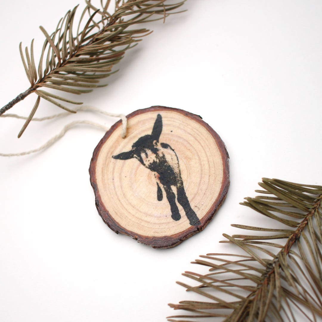 Goat Ornament, Animal Ornament, Wood Ornament, Christmas Gift ...