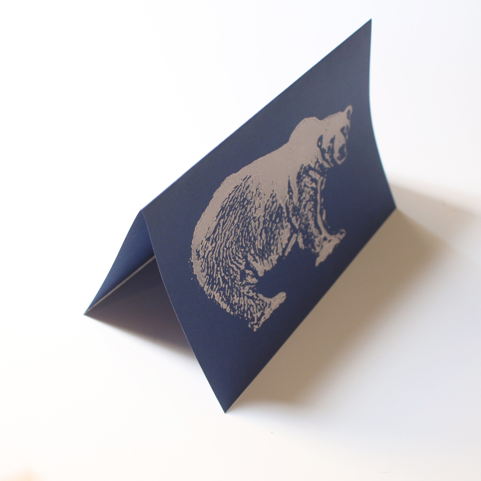 Blue Polar Bear Card, Brown Greeting Card, Animal Card, Wildlife Card ...