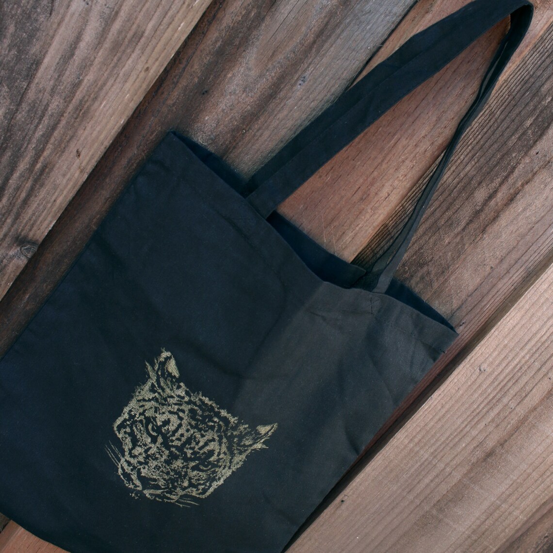 Black Snow Leopard Tote Bag, Big Cat Bag, Animal Bag, Wildlife Bag ...
