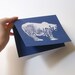 Blue Polar Bear Card, Brown Greeting Card, Animal Card, Wildlife Card ...