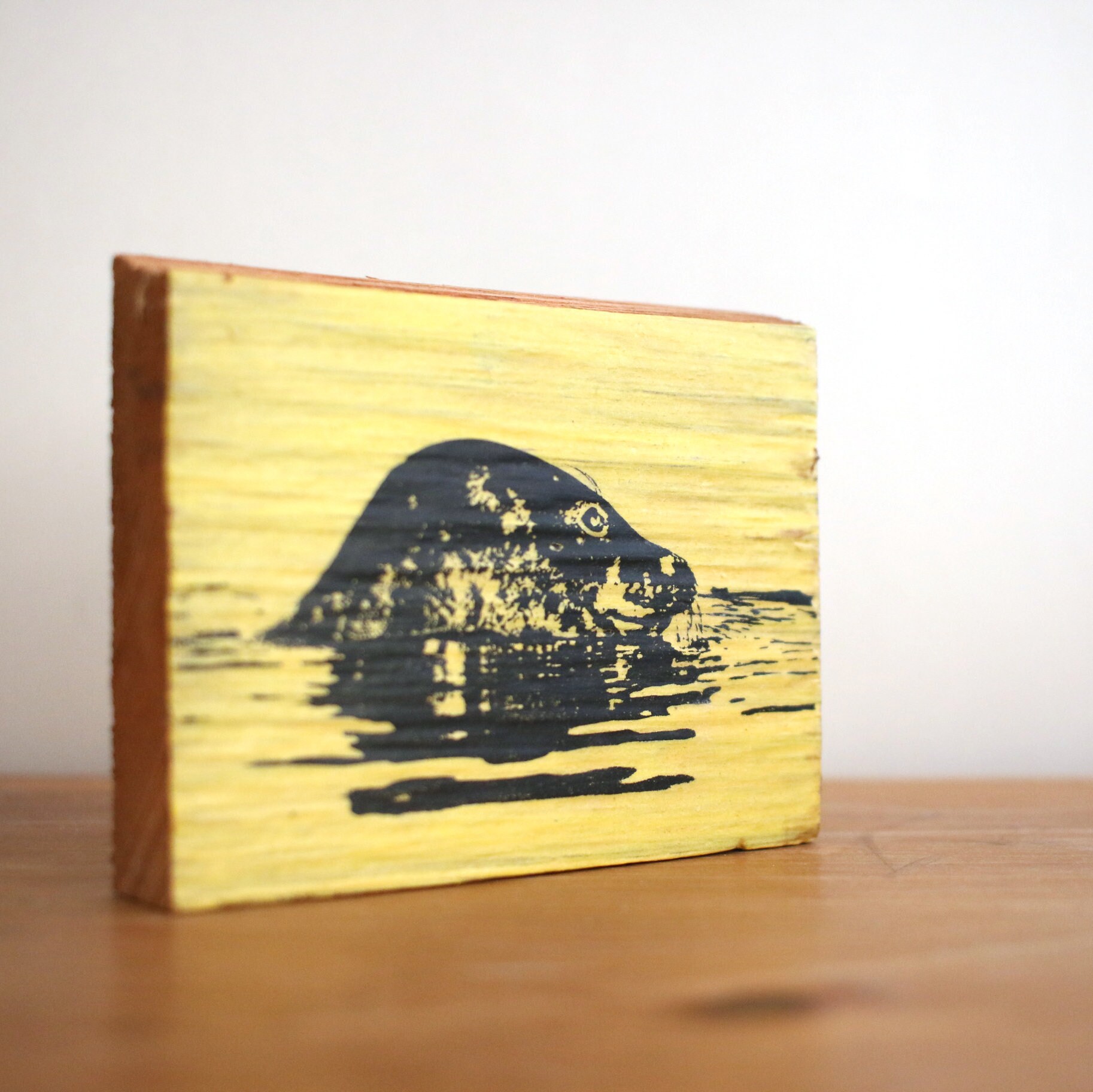 Hawaiian Monk Seal Art Yellow Art Animal Art Wildlife Art - Etsy