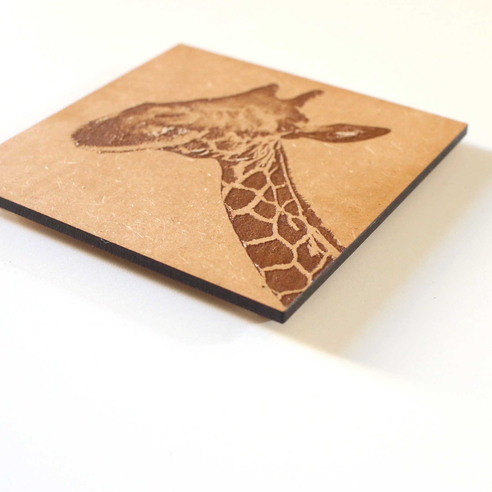 Giraffe Coaster, Wood Coaster, Animal Coaster, Wildlife Coaster, Tea ...