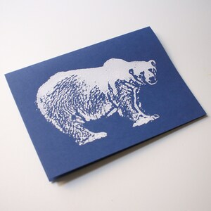 Blue Polar Bear Card, Brown Greeting Card, Animal Card, Wildlife Card ...