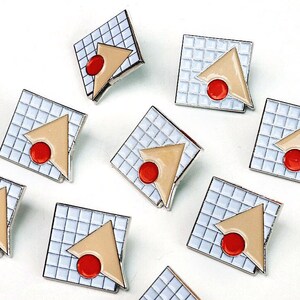 Pizza Anomaly Lapel Pin - Soft Enamel - Grid Lapel Pin - Pizza Slice ...
