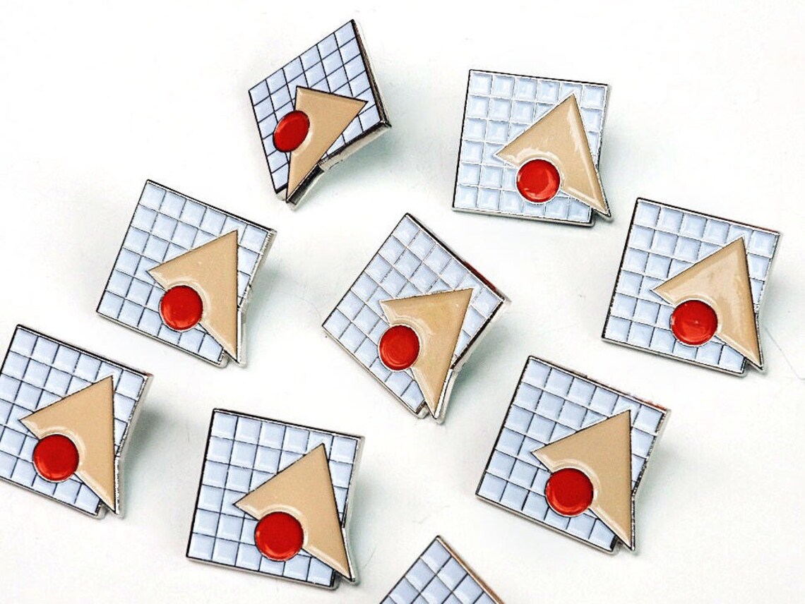 Pizza Anomaly Lapel Pin - Soft Enamel - Grid Lapel Pin - Pizza Slice ...