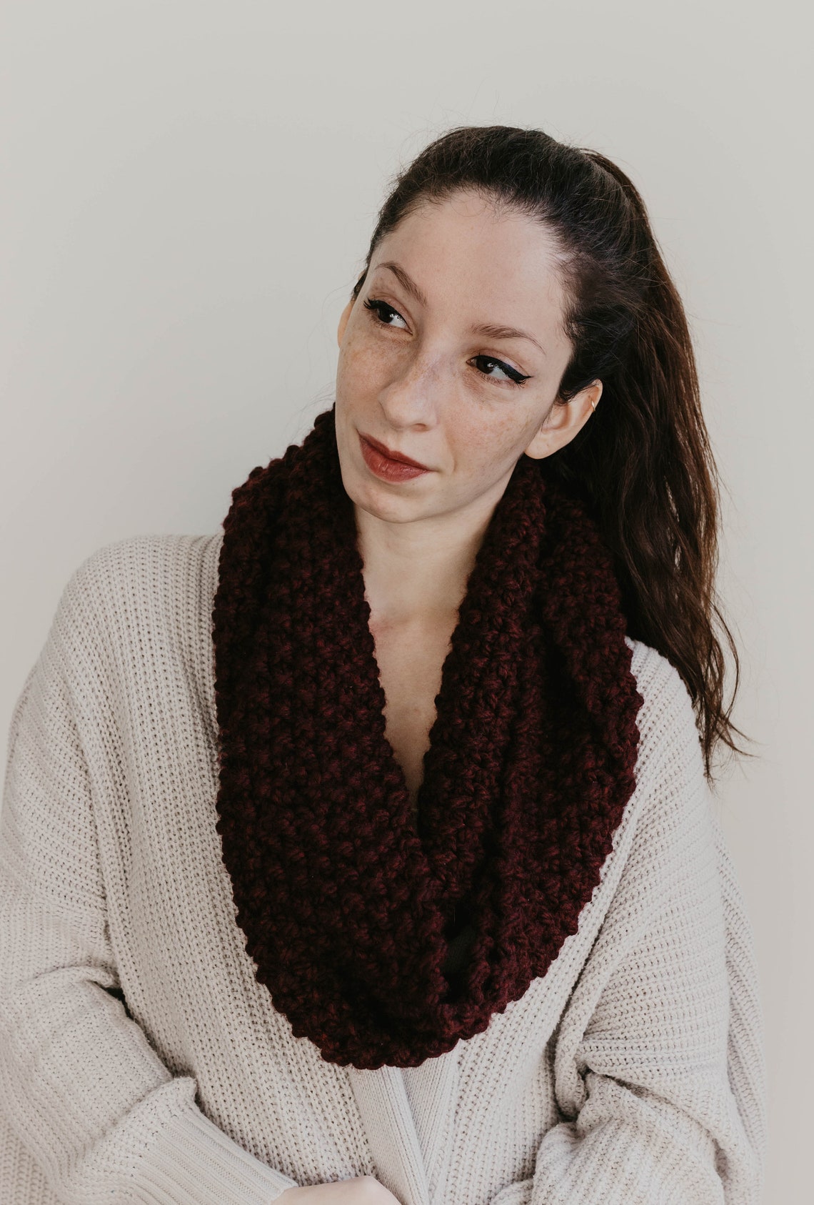 Beginner Knit Pattern PDF Knit Stitch Pattern, Infinity Scarf Pattern ...