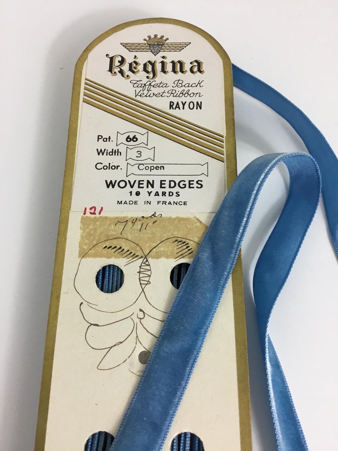 Vintage Velvet Light Blue (copen) Ribbon Regina Taffetta Back Velvet ...