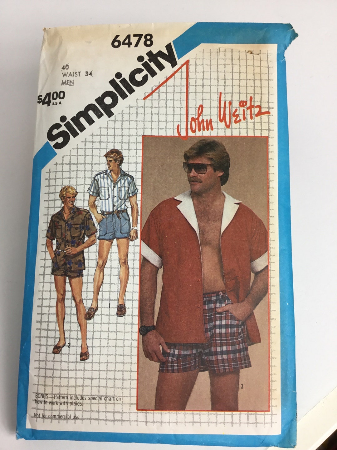 Simplicity Sewing Pattern 6478 Vintage 1984 Sewing Pattern 1984 John ...