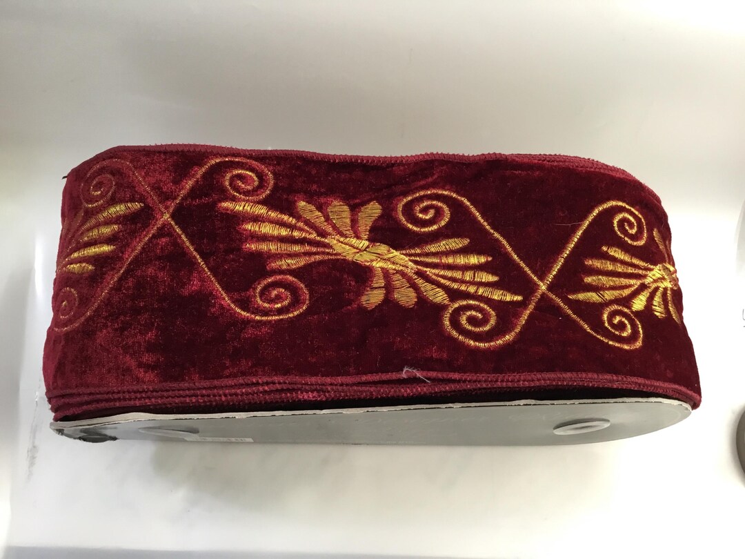 Velvet Burgundy Wired Ribbon 4" Wide 3 Yards Christmas Wired Ribbon - Etsy