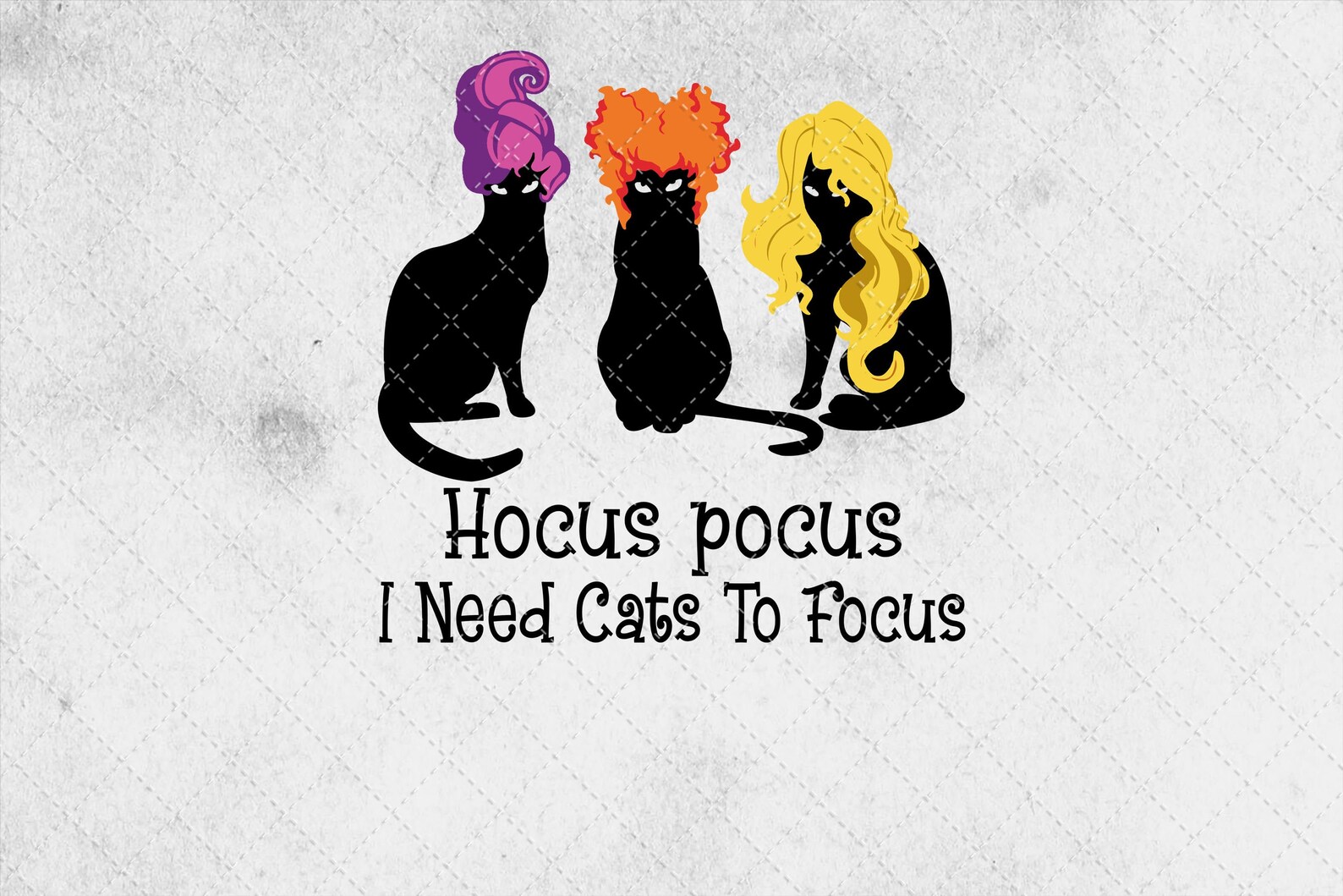 Hocus Pocus I Need Cats To Focus Png Hocus Pocus Cats Png | Etsy