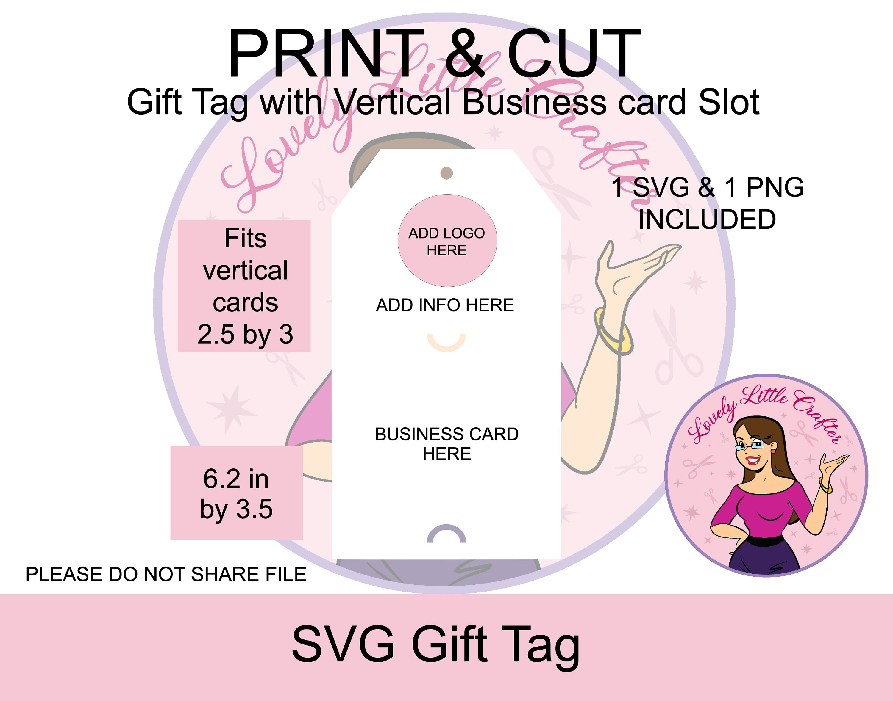 SVG Gift Tag, Gift Tag With Vertical Business Card Slot - Etsy