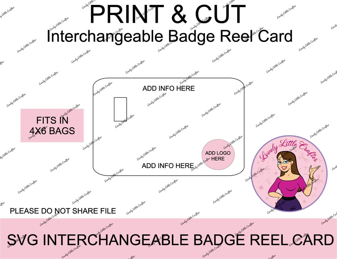 SVG Interchangeable Badge Reel Card, Badge Reel Packaging, DIY ...