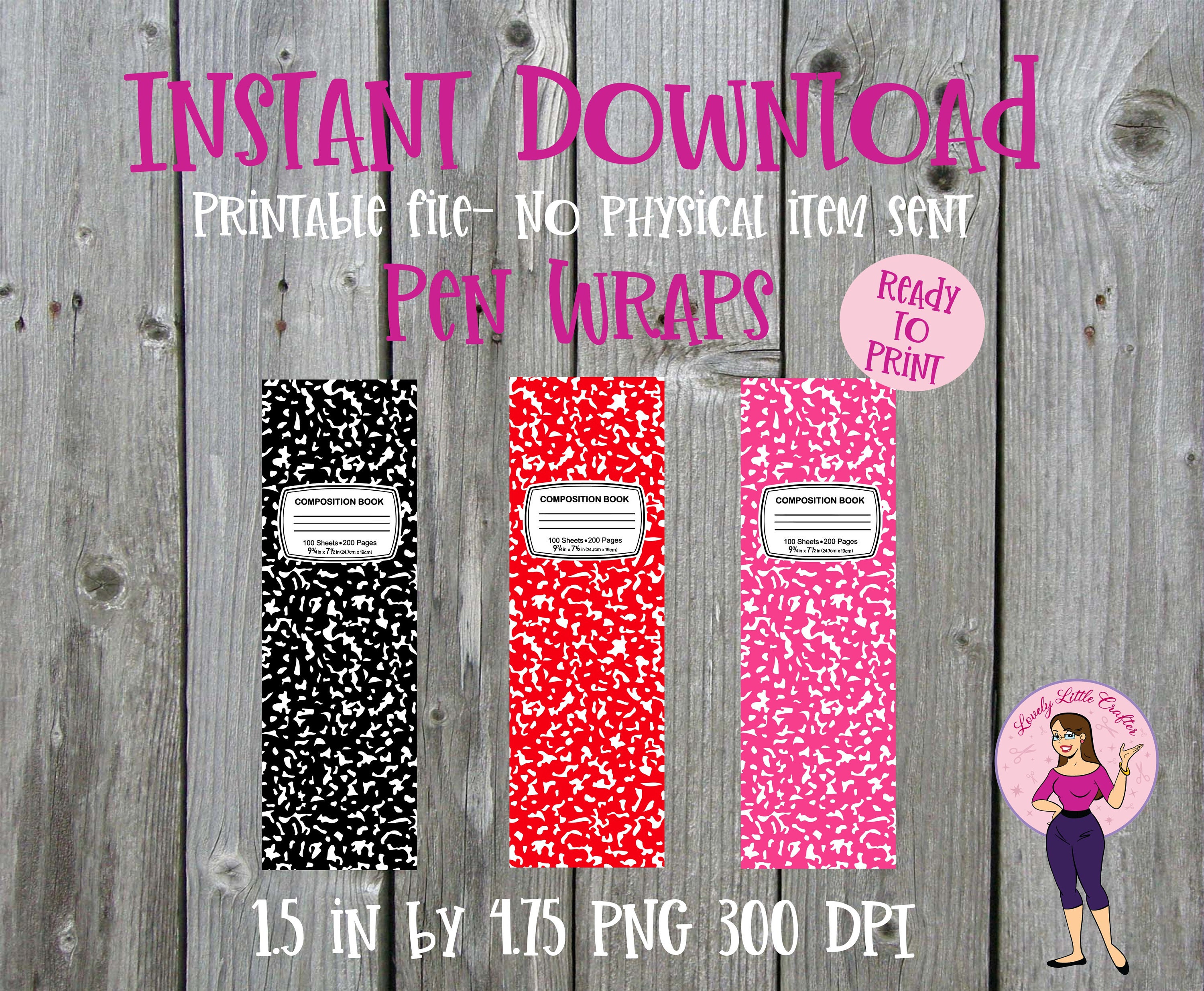 Epoxy Pen Wrap Composition Book Pen Wrap Pen Wrap Png - Etsy