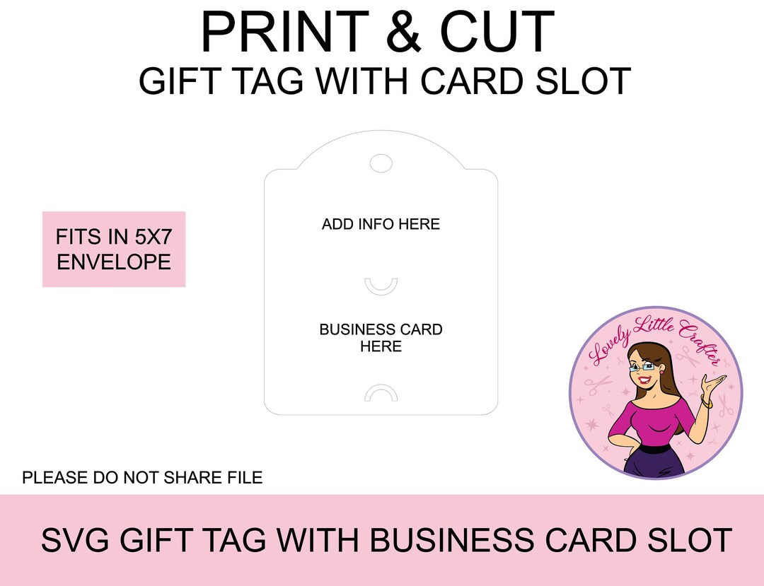 SVG Gift Tag Card, Gift Tag Card With Business Card or Gift Card Slot ...
