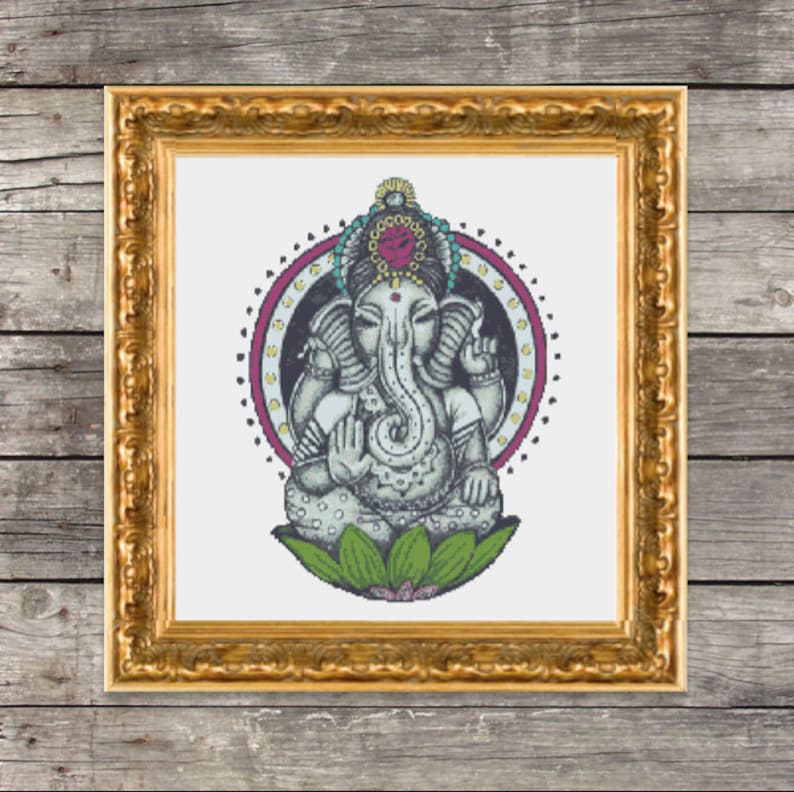 Hindu God Ganesh Cross Stitch PDF Pattern - Etsy