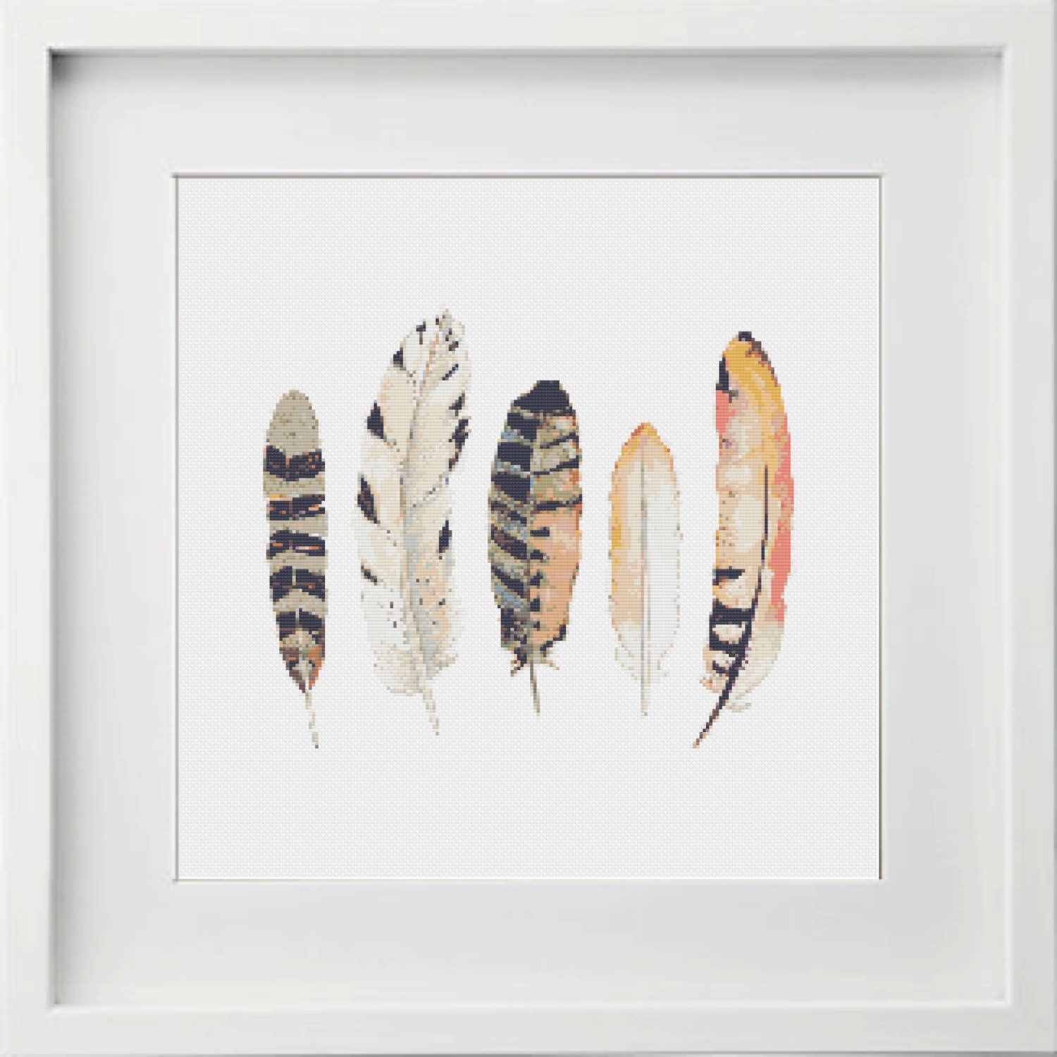 Feather Cross Stitch Pattern - Etsy