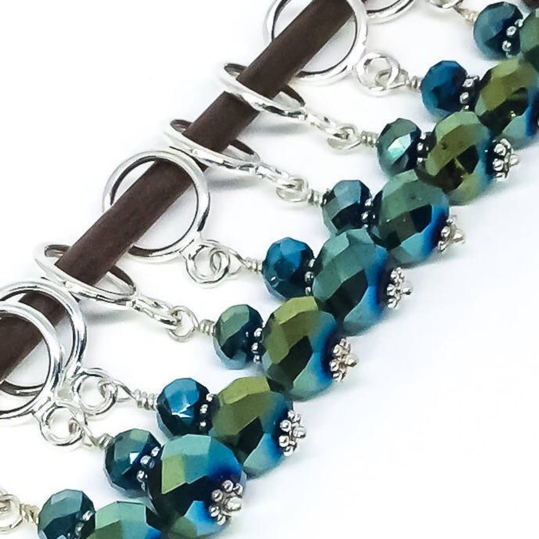 Spruce Green Glass Bead Stitch Markers: Knitting & Crochet - Etsy